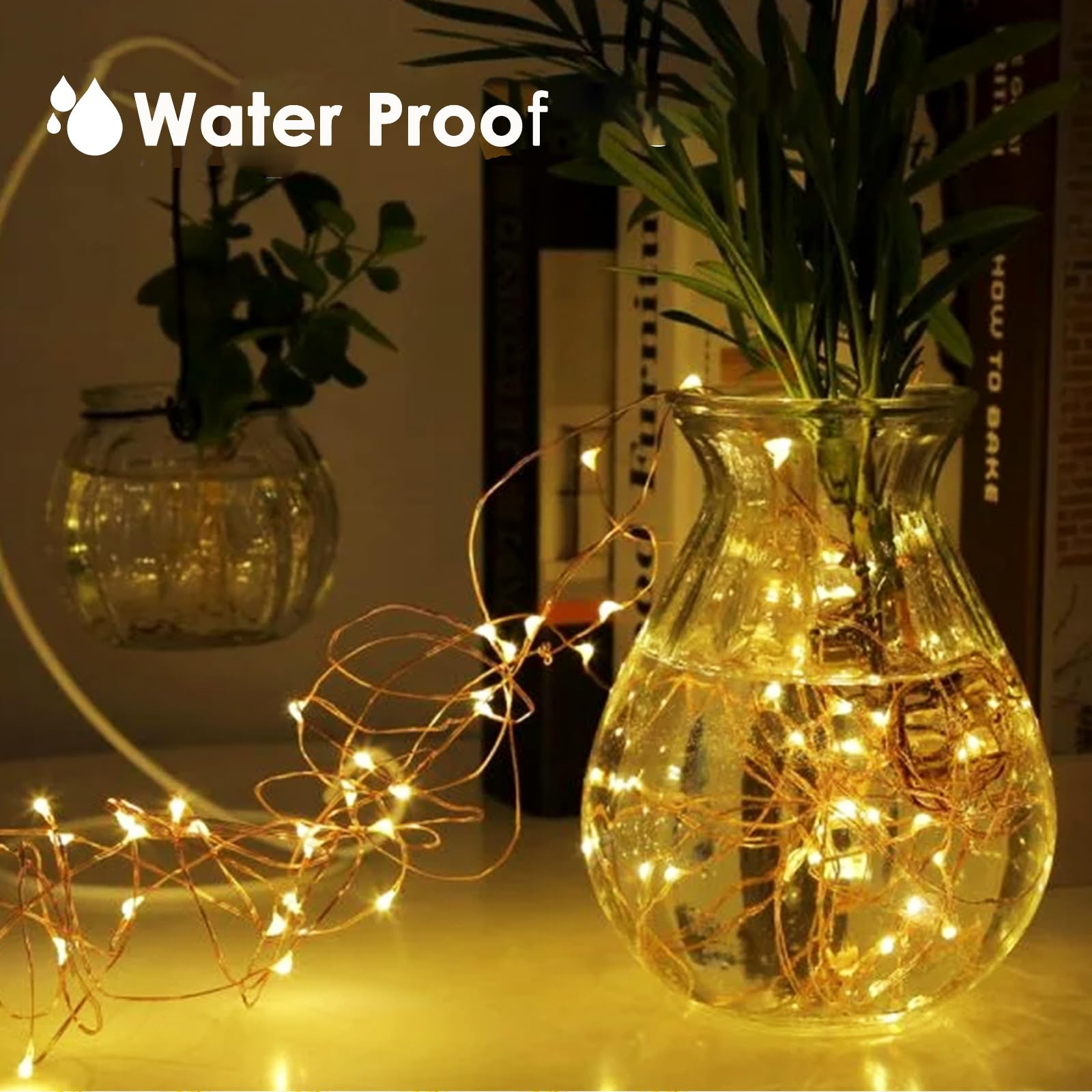 48 Pack Fairy Lights Battery Operated 7 Feet 20 Led Twinkle String Lights Silver Wire Waterproof Battery Lights for DIY, Mason Jars, Wedding,Party, Centerpiece Table Decorations (Cool White)