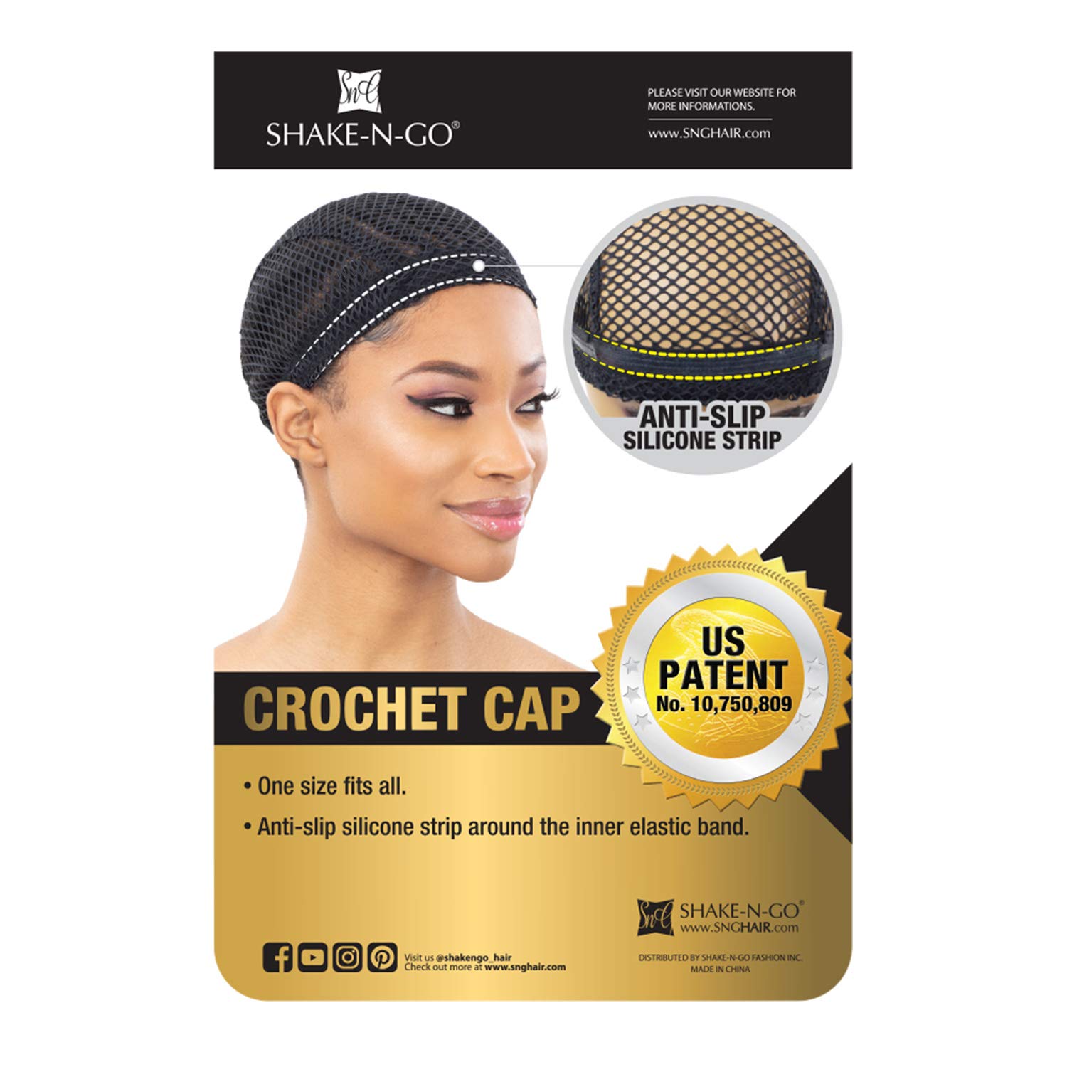 Freetress Anti Slip Crochet Cap (BLACK)