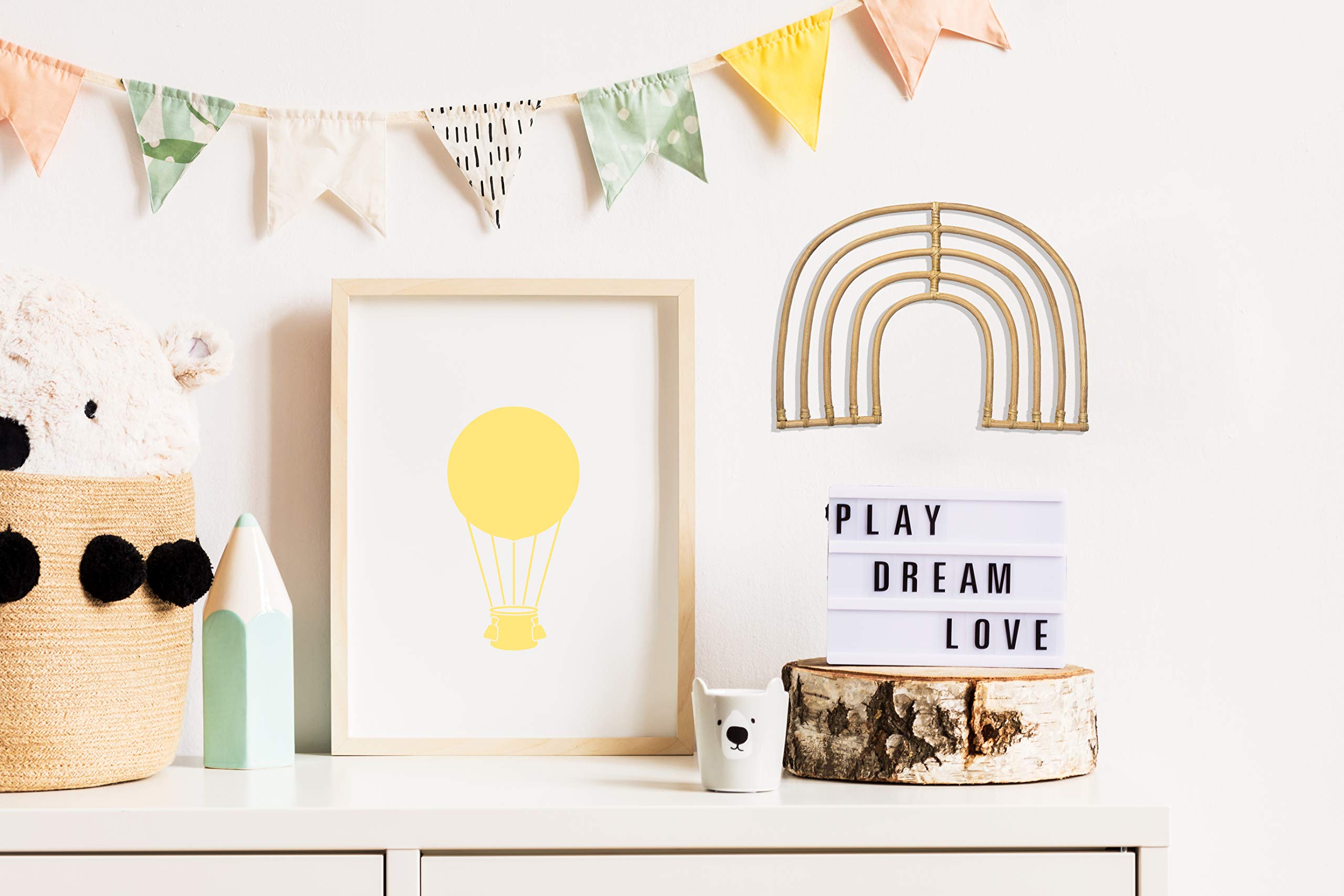 Lucky Love Rattan Rainbow Nursery Decor & Mountain Decor| Baby Room Wall Decor for Baby Girl or Baby Boy