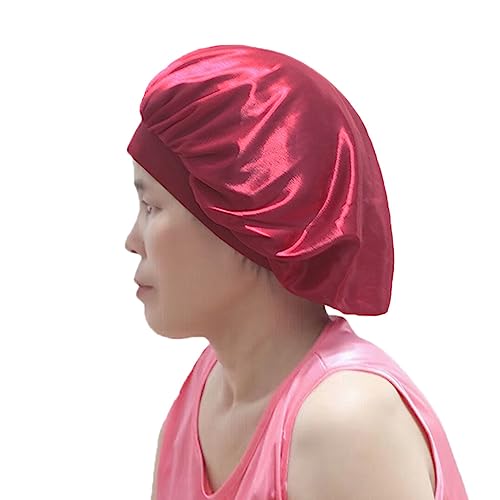 Durags and Bonnets 2pcs Set Suitable Men and Women Long Tail Silky Doo rag (Burgundy)