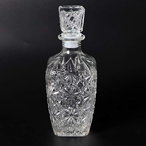 MDLUU Liquor Decanter, Glass Spirits Decanter with Airtight Stopper, Whiskey Vodka Bourbon Decanter Bottle for Gift, Home, Bar, Party Decor, 27oz/800ml (Square)