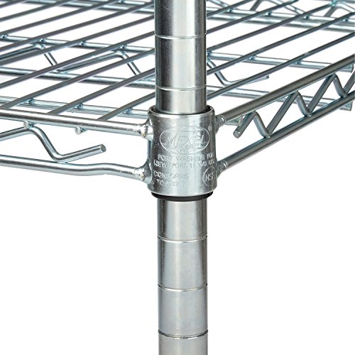 Economy Wire Shelving Starter Unit, 4 Tier, Zinc Chromate, 18"W, x 36"L, x 74"H