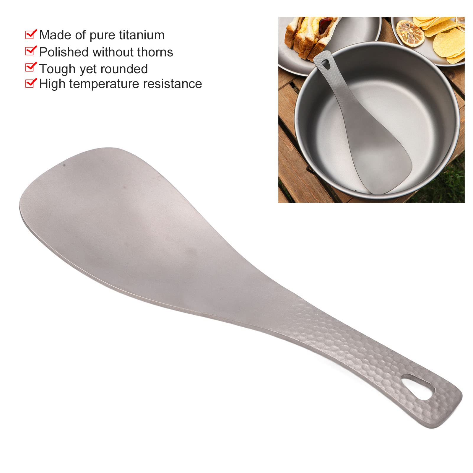 Rice Paddle, Titanium Rice Scooper Spoon Rice Spoon Rice Paddle Rice Cooker Spatula Serving Spatula Ladle Cooking Utensil for Restaurant and Home