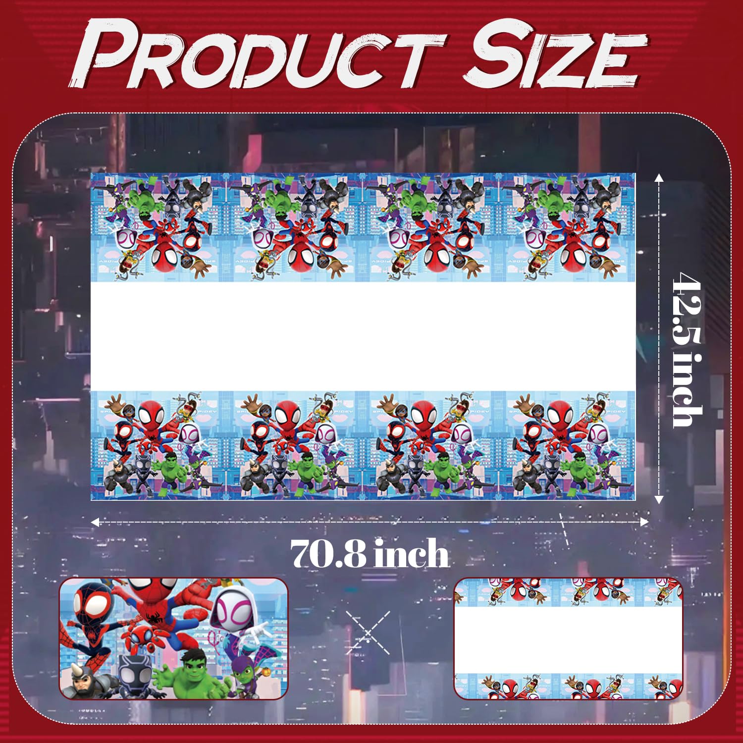 CORODER 3PCS Spidey Party Tablecloth Birthday Party Table Cover Party Supplies for Boys Girls Birthday Decorations