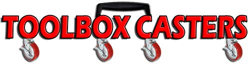 5" x 2" Heavy Duty Swivel Caster Set of 4 - Red Polyurethane on Steel Core with Brakes - 4,400 lbs Per Set of 4 - Toolbox Casters - CasterHQ
