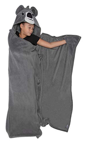 FUNZIEZ! Hooded Koala Plush Blanket - Wearable Throw for Kids - Unisex Children's Blanket