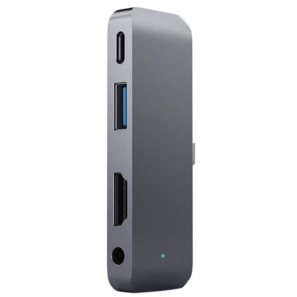 MMOBIEL USB C Hub 4 in 1 Compatible with MacBook Pro /Air 2019 2018 2017 2016 13“15“ Dual Type C Adapter with Thunderbolt 3, 60W Power Delivery, 4K HDMI, 1xUSB 3.0 1x 3.5mm Audio Aluminium