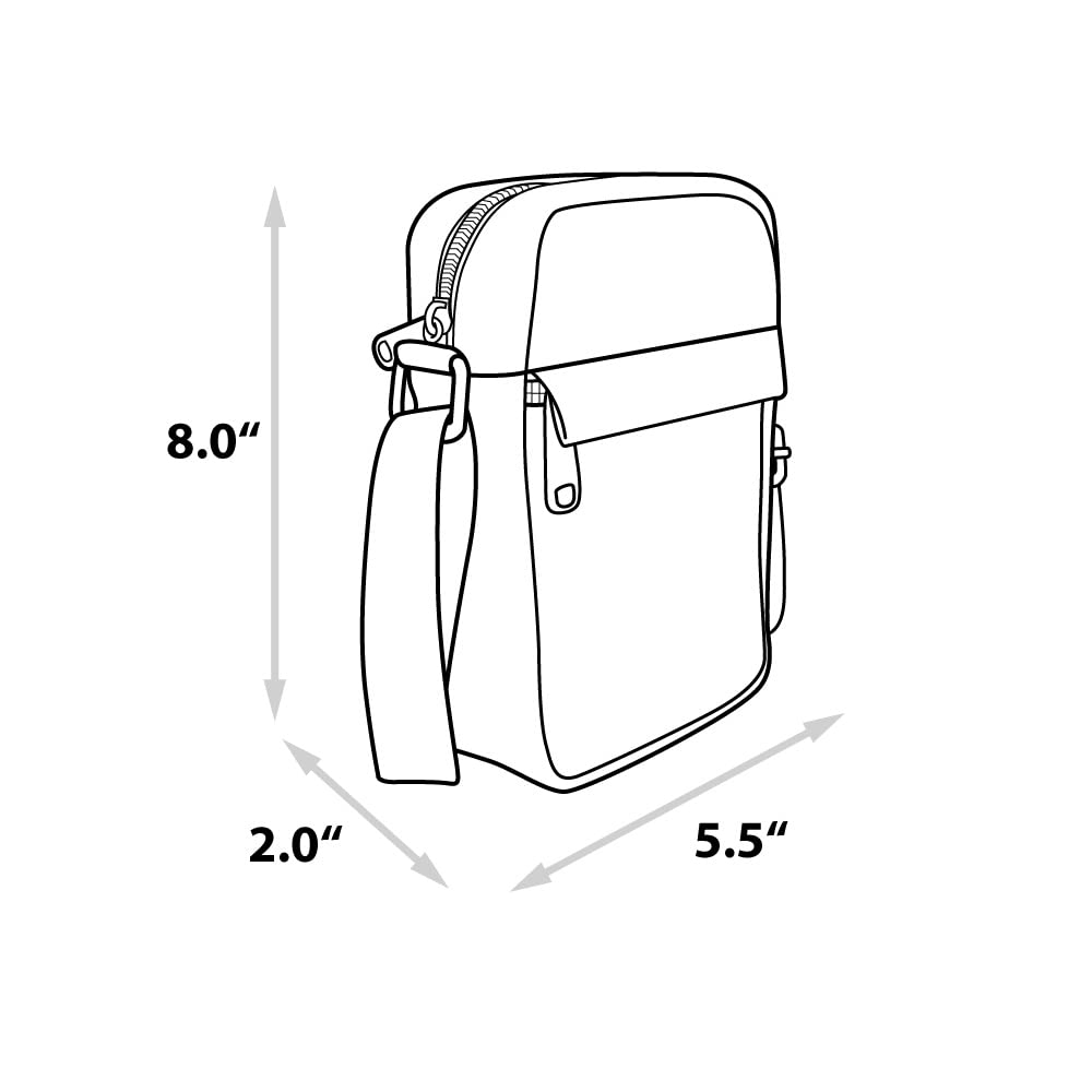 Buckle Down Disney Bag, Cross Body, Mickey Mouse Through The Years Expressions Scattered, Yellow, Vegan Leather