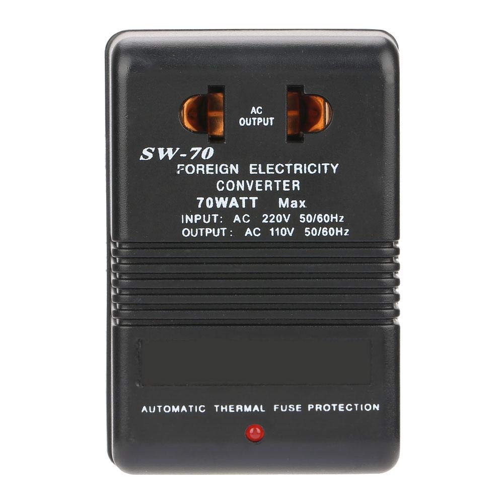 YWBL-WH Travel Plug Power Adapter 70 Watts Voltage Converter 220V to 110V Step Down Voltage Converter Power Transformer 70W CN Plug for Hair Dryer Steam Iron Laptop Cell Phone