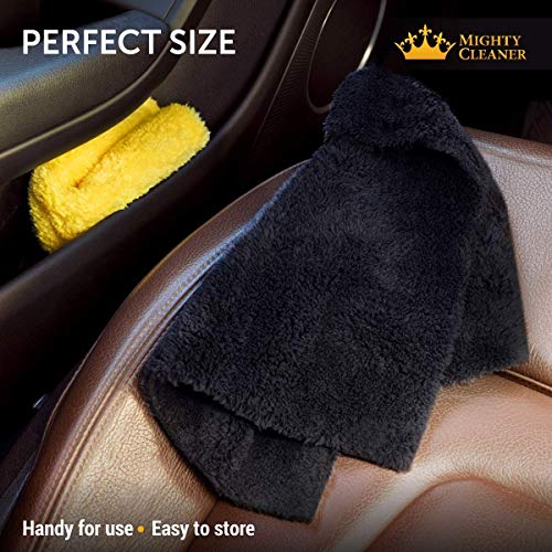 Edgeless Microfiber Towels for Cars – 6 Pk - 12”x12” Сar Detailing Towels – Reusable Car Wash Towels – Best for Scratch-Free Car Interior Cleaning