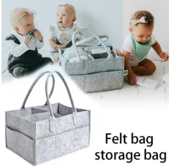 Everyday Baby Diaper Caddy organizer -Thick Heavy Duty Portable Nursery Storage Bin and Car Caddy Organizer - Felt Baby Diaper Bag for Storage with Handle –New Born Essentials Baby Gifts