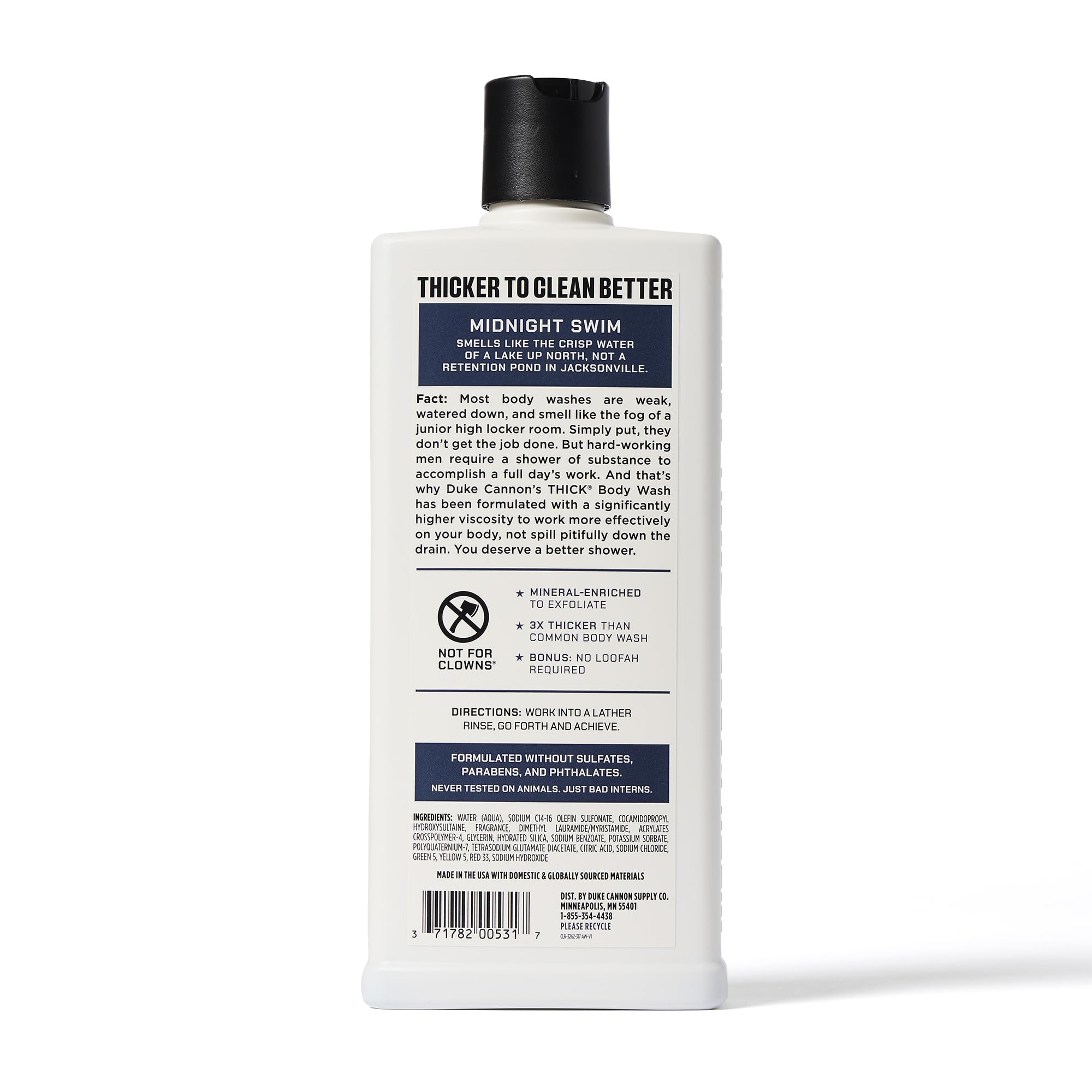 Duke Cannon Supply Co. THICK Body Wash - Accomplishment, Naval Supremacy, Productivity, Old Glory, 17.5 Fl Oz. (Old Variety 4 Pack)