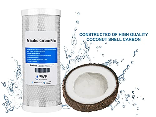 Activated Carbon CTO Water Filter Cartridge Standard 2.5 x10" 10 Micron 4 pack