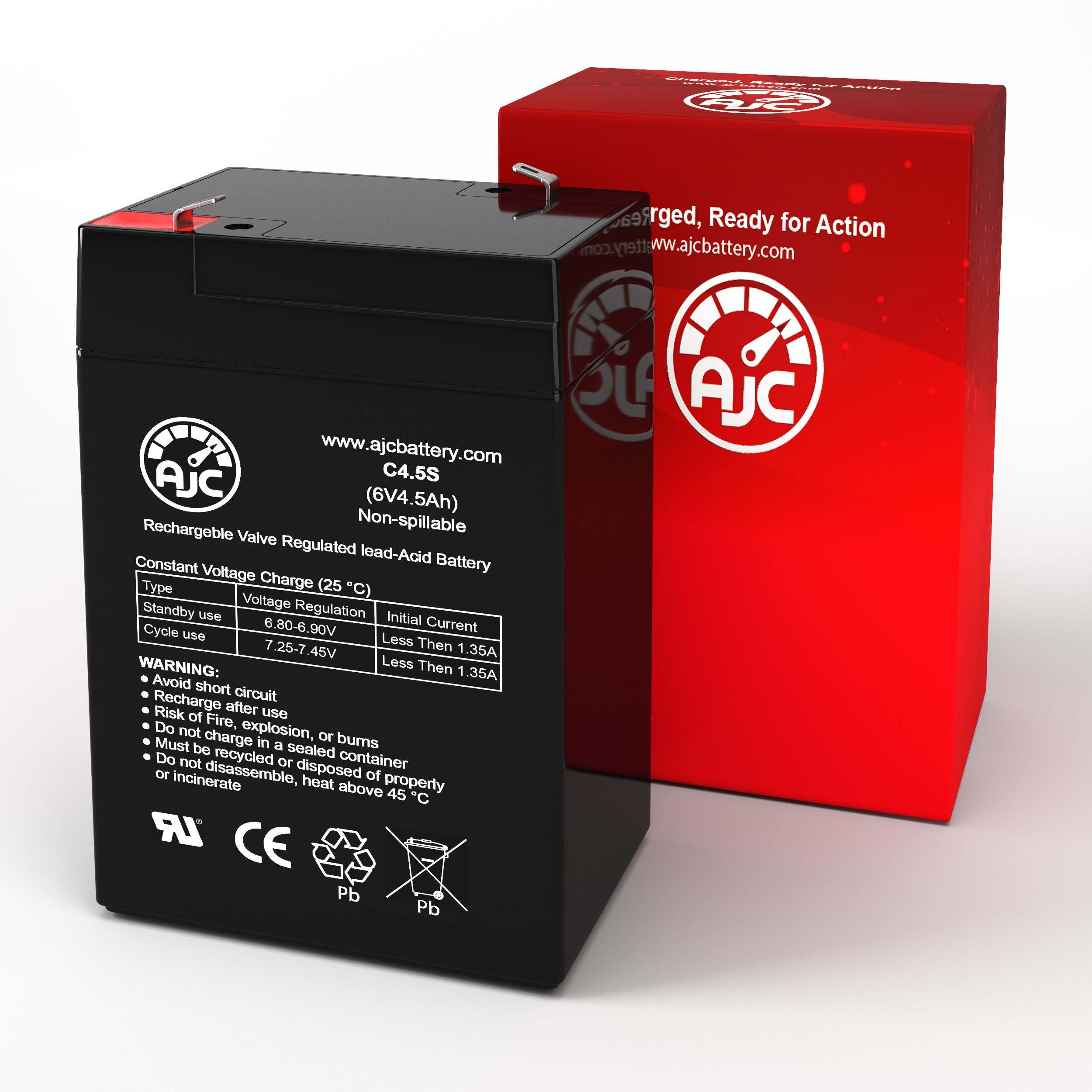AJC Battery Compatible with Long Way LW-3FM4 6V 4.5Ah Sealed Lead Acid Battery