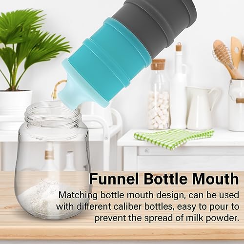 Baby Formula Dispenser Food Containers, Non-Spill Portable Baby Milk Powder Formula Container Baby Snack Storage Container, BPA Free (LightBlue Grey)
