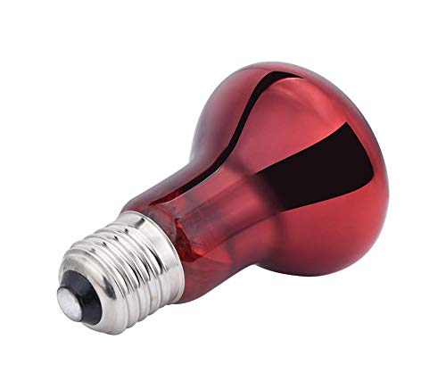 MD Lighting Pet Supplies 50w Infrared Heating Lamp 2 Pack, 110v E27 Basking Spot Light Bulbs for Reptile and Amphibian, as Bearded Dragons, Turtles, Ball Pythons, Red