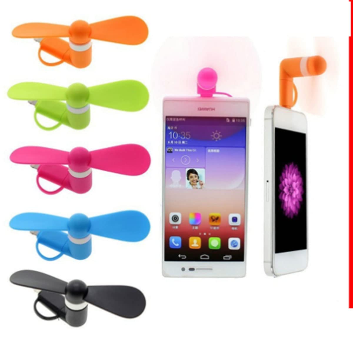 6Pcs Mini Cell Phone Fan - Colorful and Powerful 2-in-1 Fan, for Smartphone/Tablet - Cell Phone Summer Accessories