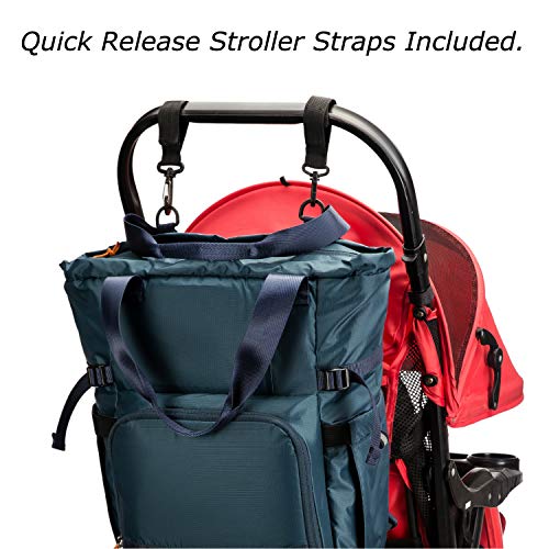 Perilogics Baby Diaper Bag Backpack, 25L Large Capacity, 18.5 Oz Ultra Lightweight, Sporty Convertible Multifunction Travel Work Tote with Changing Mat, Stroller Straps, Organizer Pouches