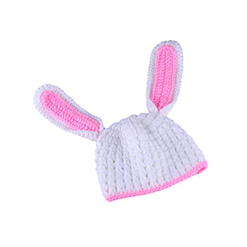 4pcs Newborn Knitted Photography Outfits Props Bundle | Includes Rabbit Hat Diaper Set and Pig Hat Diaper Set