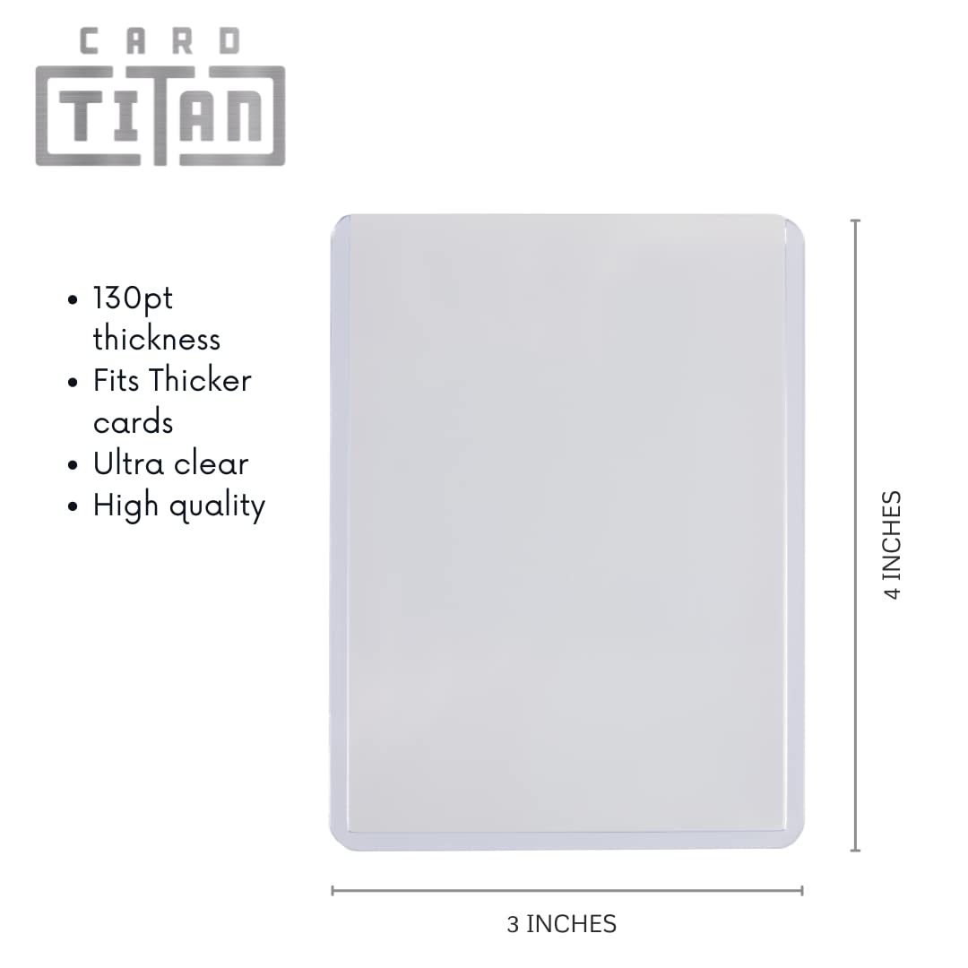 CARD TITAN PRO 3" x 4" Thick Card 130pt Toploader and Soft Sleeves 50ct - Premium Quality Ultra Clear Top Loaders and Penny Sleeves for Trading Cards - Extra Thick Card Sleeves
