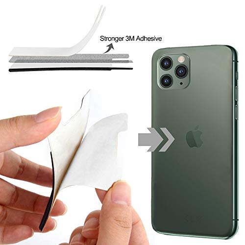SHANSHUI Card Holder for Back of Phone, 5 PCS Double Cloth Slim Stretchy Phone Pocket Pouch Stick on ID Credit Card Wallet Compatible for iPhone 11 Pro Samsung Galaxy S10 and More(Black,Grey,Pink)