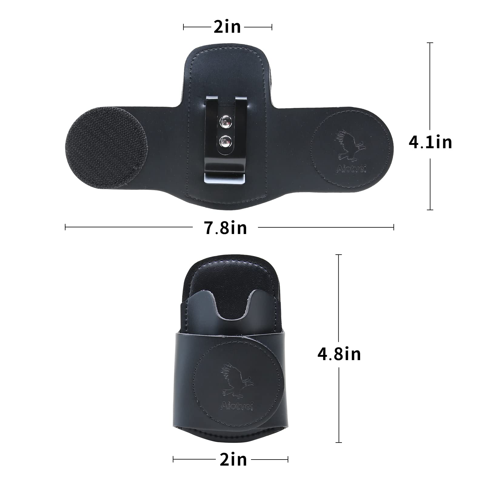 Aiotve Stethoscope Holder-Stethoscope Clip Hip Holder,Premium Leather Handmade Clip-on Stethoscope Hip Holder for Easily Accessible, Hygienic Stethoscope Attachment, for Physicians/Nurses(Black)