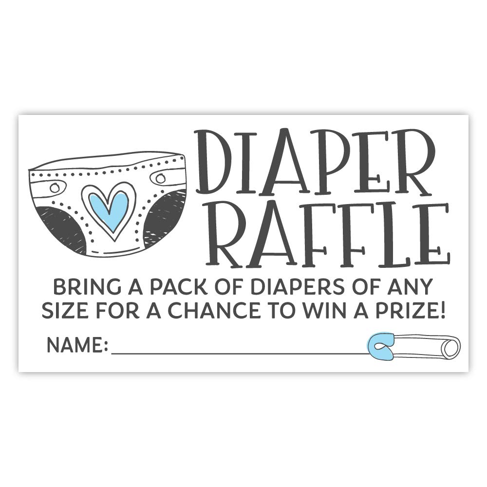 50 Cute Blue Diaper Doodle - Boy Diaper Raffle Tickets - Baby Shower Game
