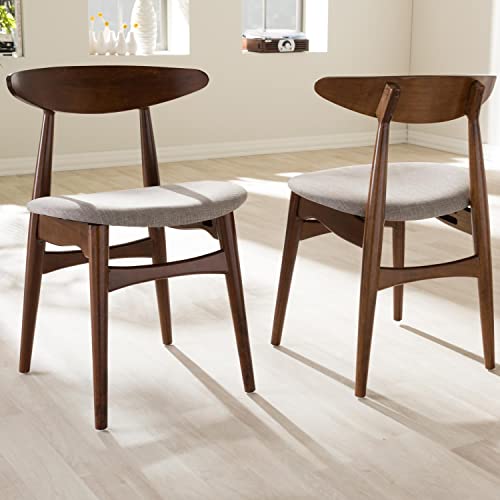 Baxton Studio Flora Dining Chair in Light Gray (Set of 2)