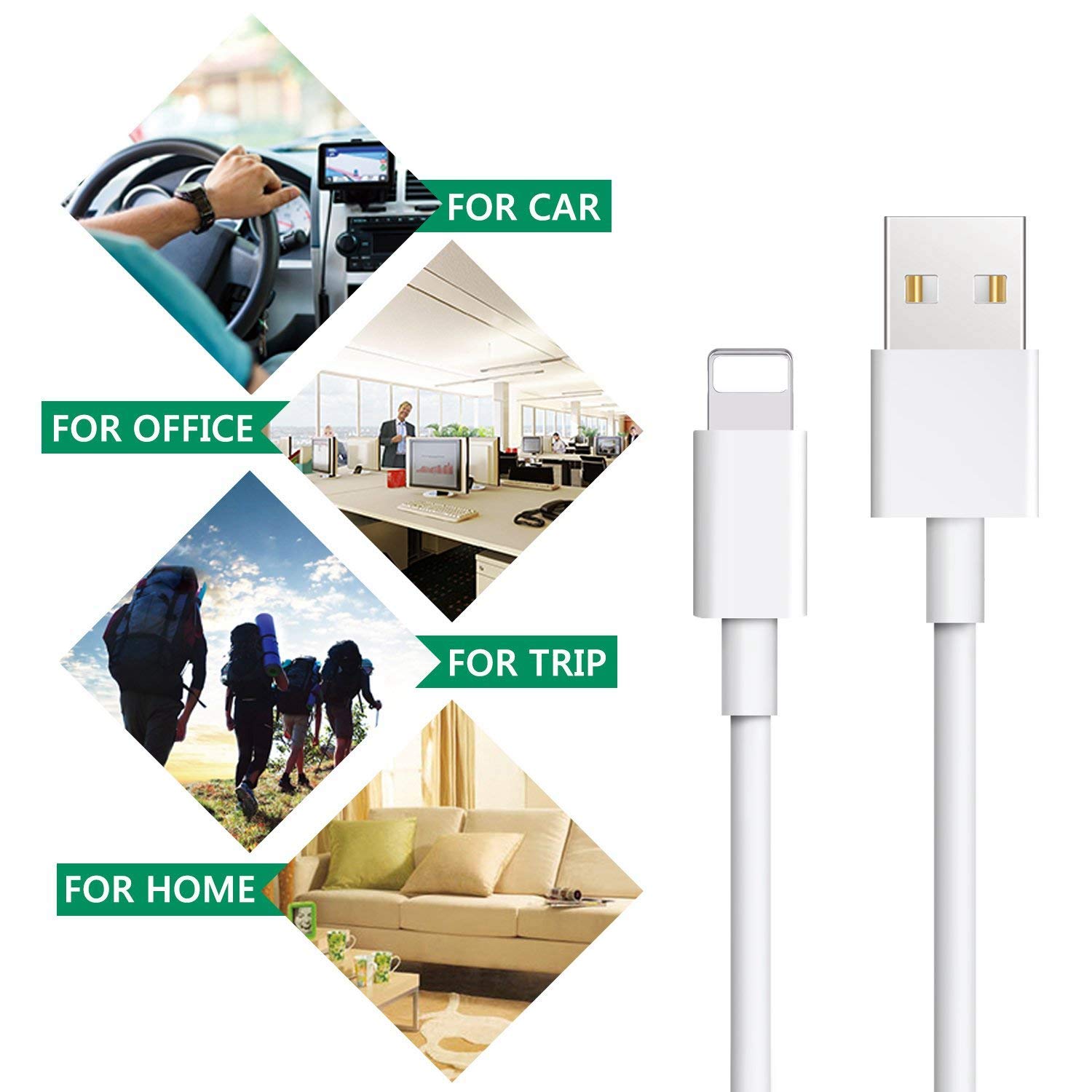 iPhone Charger,Atill Lightning Cable 5Pack 6FT iPhone Charging Cable Cord Compatible with iPhone X 8 8Plus 7 7Plus 6s 6sPlus 6 6Plus SE 5 5s 5c iPad iPod & More (White)