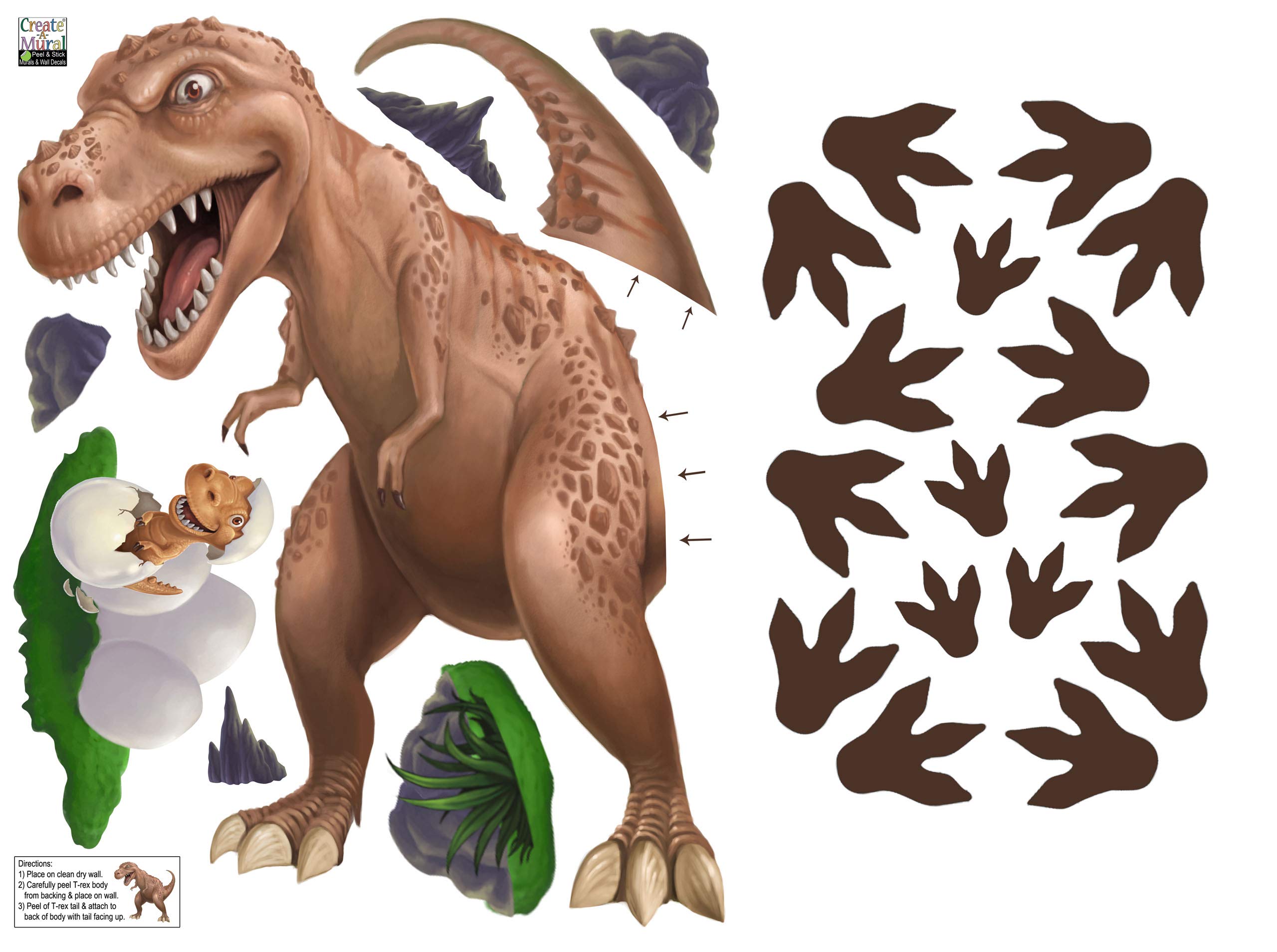 Dinosaur Wall Decals β Dino Decor Art Stickers for Boys & Kids Bedrooms, Playroom Murals & Decorations (T-Rex & Baby)