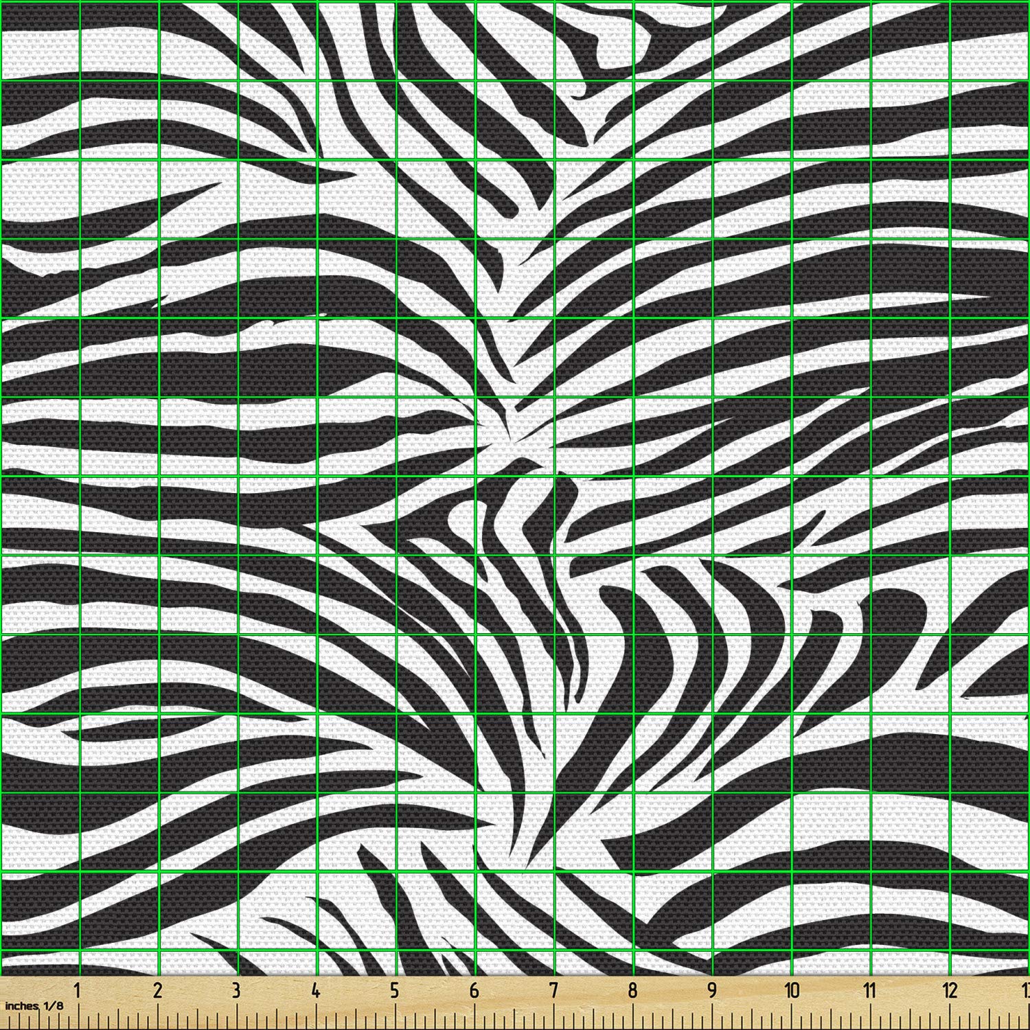 Ambesonne Zebra Print Fabric by The Yard, Striped Zebra Animal Print Nature Wildlife Inspired Simplistic Illustration, Decorative Fabric for Upholstery and Home Accents, 1 Yard, Black and White