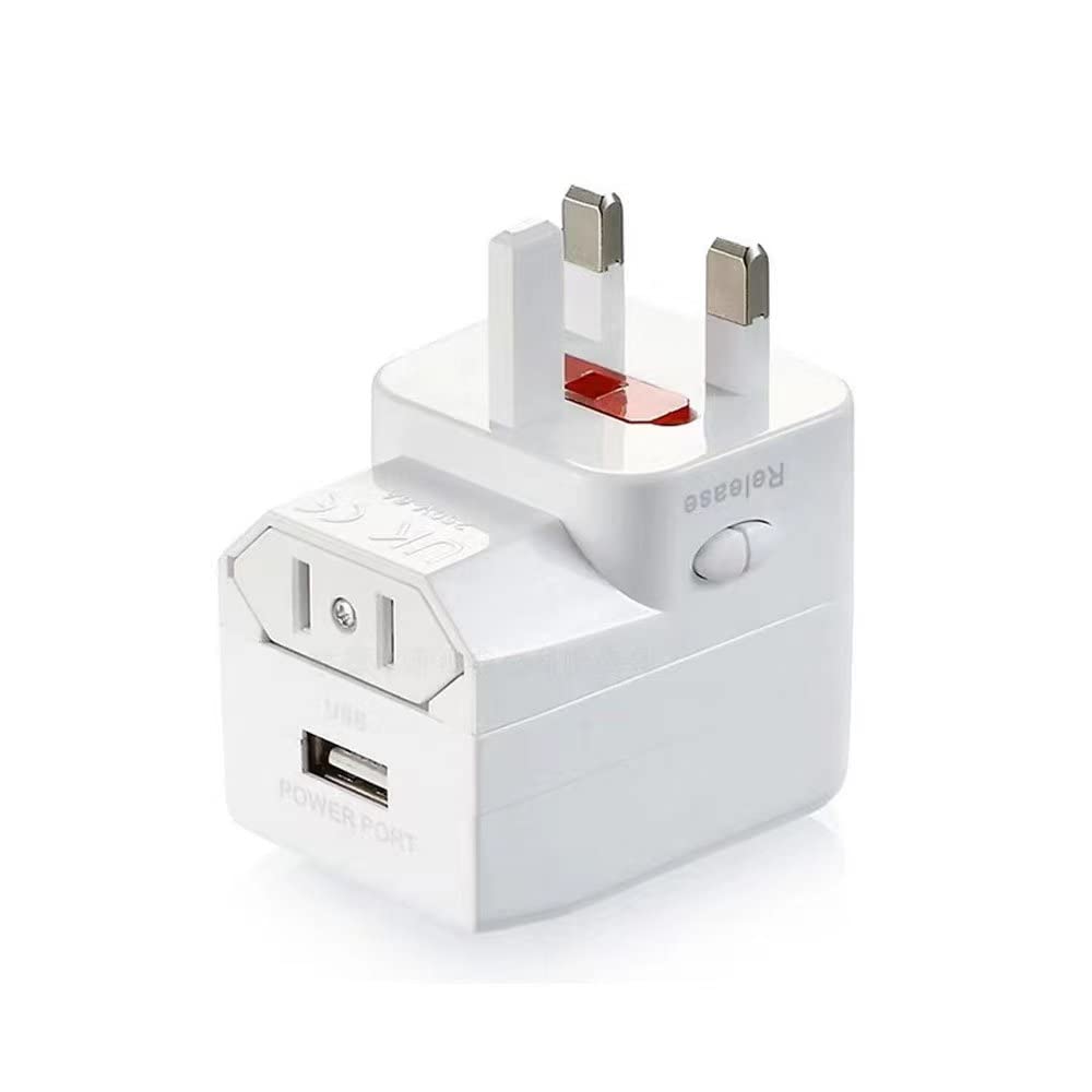 Universal Travel Adapter, Vsanstar International Wall Charger AC Plug Adaptor with 3A Smart Power and 2.1A USB for European USA UK EU Thailand NZ Australia 150 Countries(White)
