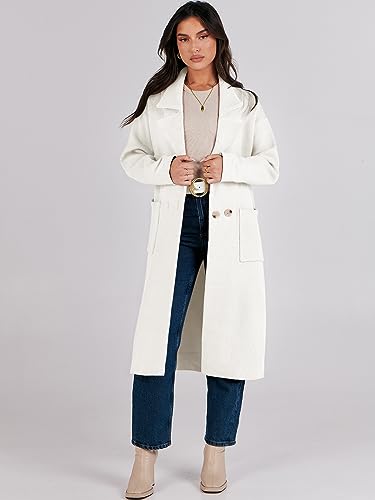 ANRABESS Women Fall Coat Long Sleeve Jacket Coatigan Open Front Button Pockets Long Cardigan Oversized Slouchy Sweater Coat 2023 Trendy Clothes B1132mibai-L