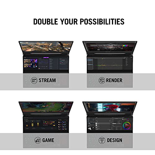ASUS ROG Zephyrus Duo SE 15 Gaming Laptop, 15.6β 300Hz FHD IPS Type Display, NVIDIA GeForce RTX 3080, AMD Ryzen 9 5900HX, 32GB DDR4, 1TB PCIe SSD, Per-Key RGB Keyboard, Windows 10 Pro, GX551QS-XS98