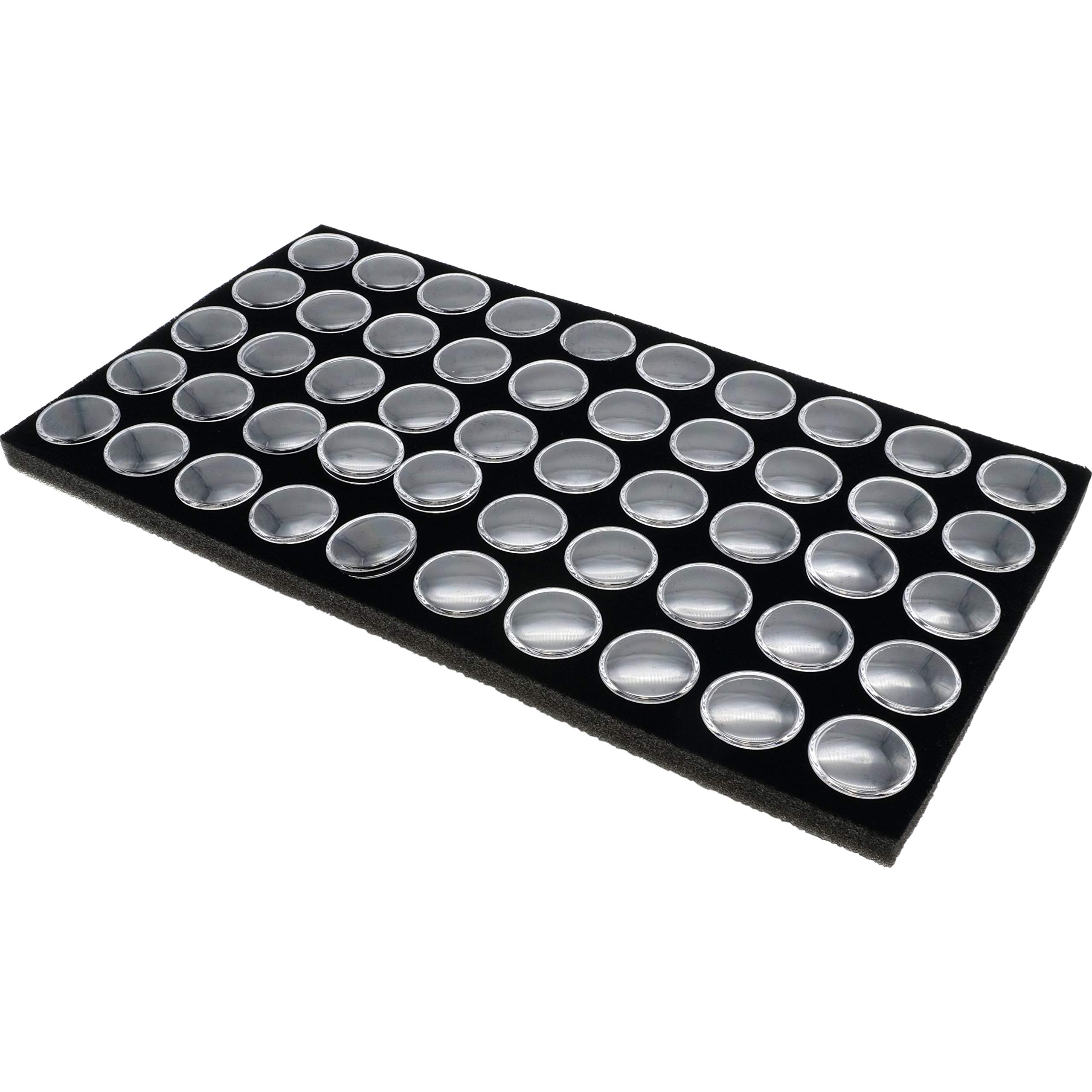50 Gem Jar Tray Insert for Jewelry Display Loose Stones Beads Coins 2 Pack (White & Black)