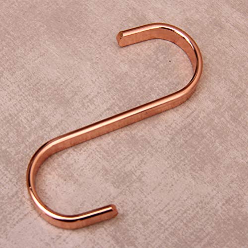TOPBATHY 6pcs S Shaped Hook Heavy Duty S Hooks Rack Hangers Hanging Hangers Hooks for Bedroom, Supermarket,Bathroom, Kitchen and Office: Pan, Pot, Coat, Bag,Towels, Plants(10cm Rose Gold)