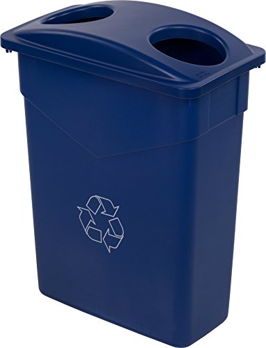 Carlisle FoodService Products 342015REC14 TrimLine LLDPE Waste Container, 15 Gallon Capacity, 10.95" Length x 20.03" Width x 24-3/4" Height, Blue
