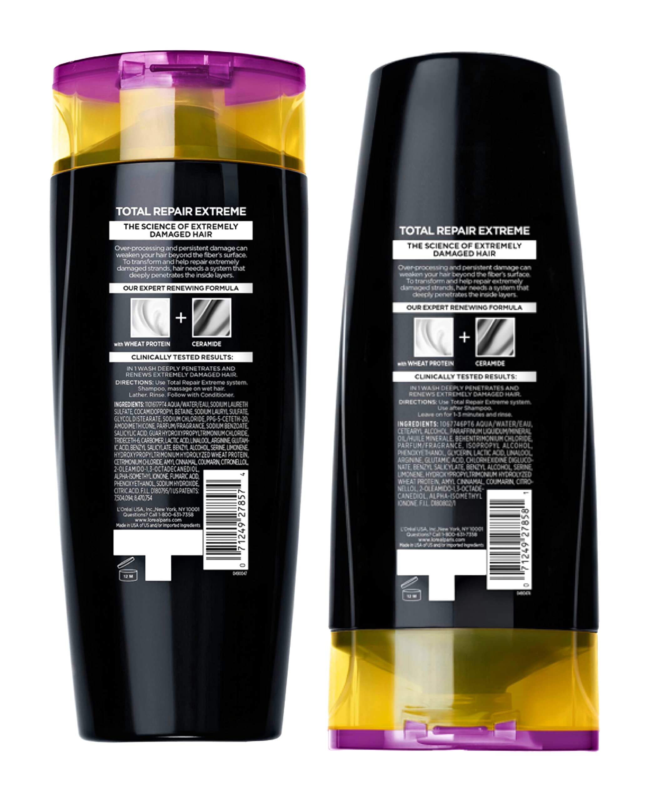 L'Oreal Paris Elvive Total Repair Extreme Shampoo & Conditioner Set, 12.6 oz each, Repairing, All Hair Types