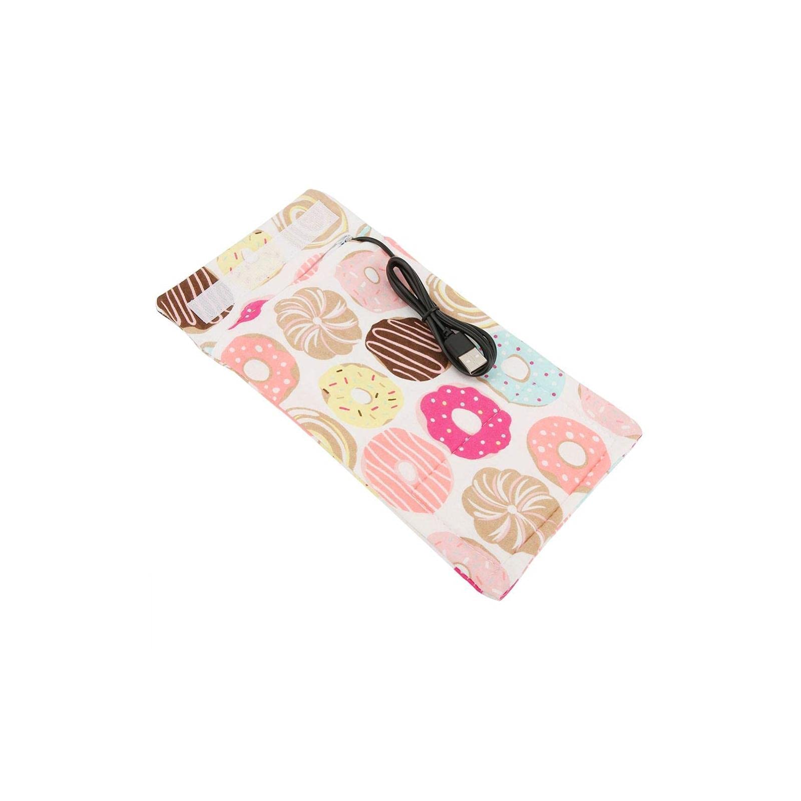 USB Baby Bottle Warmer Travel Bottle Warmer, On The Go Bottle Warmer USB Bottle Warmer Portable Bottle Warmer for Babie, Portable Milk Heater Cover(Donut Pattern)