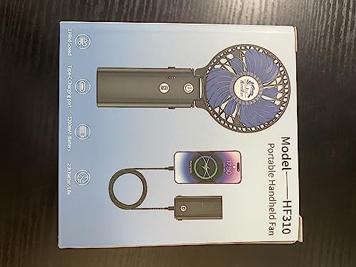 HandFan 2023 Upgraded 5200mAh Portable Handheld Fan Rechargeable Battery Operated, Small Personal Fan, Foldable Mini Desk Fan, Cooling Electric Fan for Travel, Outdoors, Indoors
