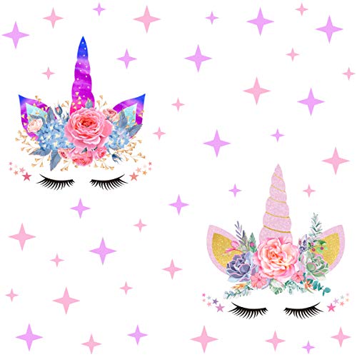 Mozamy Creative Unicorn Wall Decals Girls Wall Decals Nursery Wall Decor Girls Bedroom Decals Peel and Stick Wall Decals
