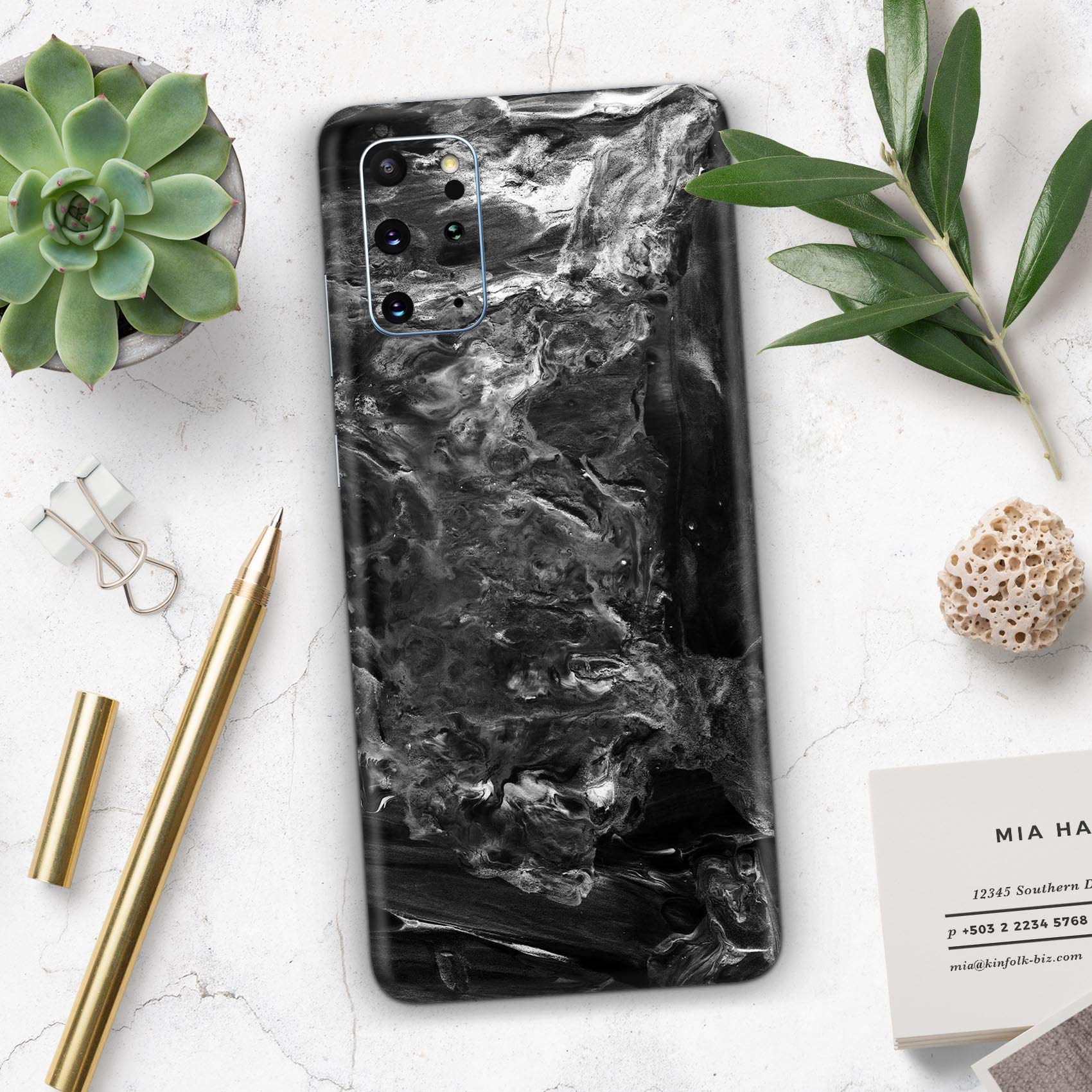 DesignSkinz Liquid Abstract Paint V54 Protective Vinyl Decal Wrap Skin Cover Compatible with The Samsung Galaxy S20 (Screen Trim & Back Glass Skin)