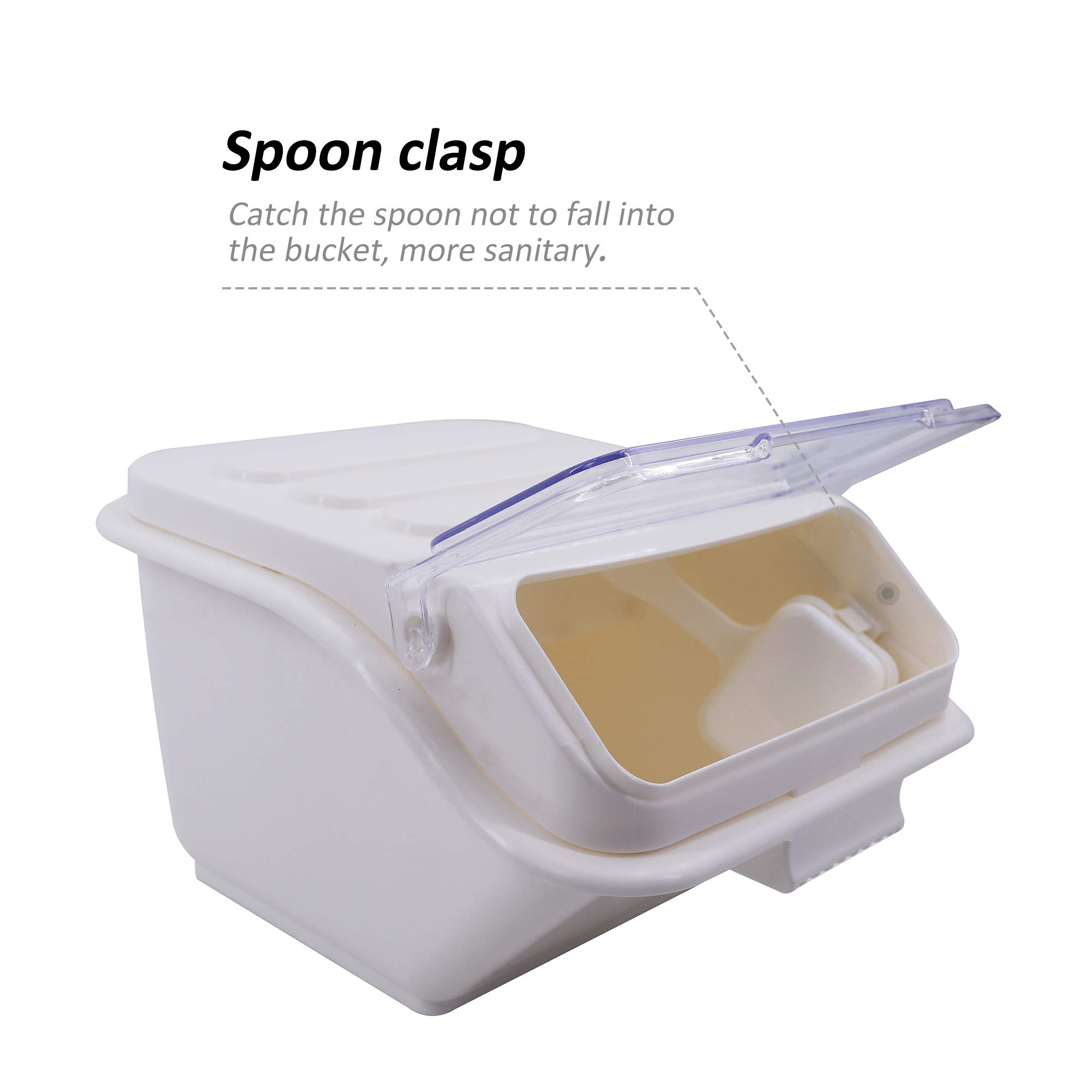40-Cup 2.2Gal/8Qt Commercial ProSave Shelf-Storage Food Ingredient Bin with Scoop,Storage for Dogs Food, Flour, Long Term Storage Products for Home, Restaurant, Kitchen, Industrial