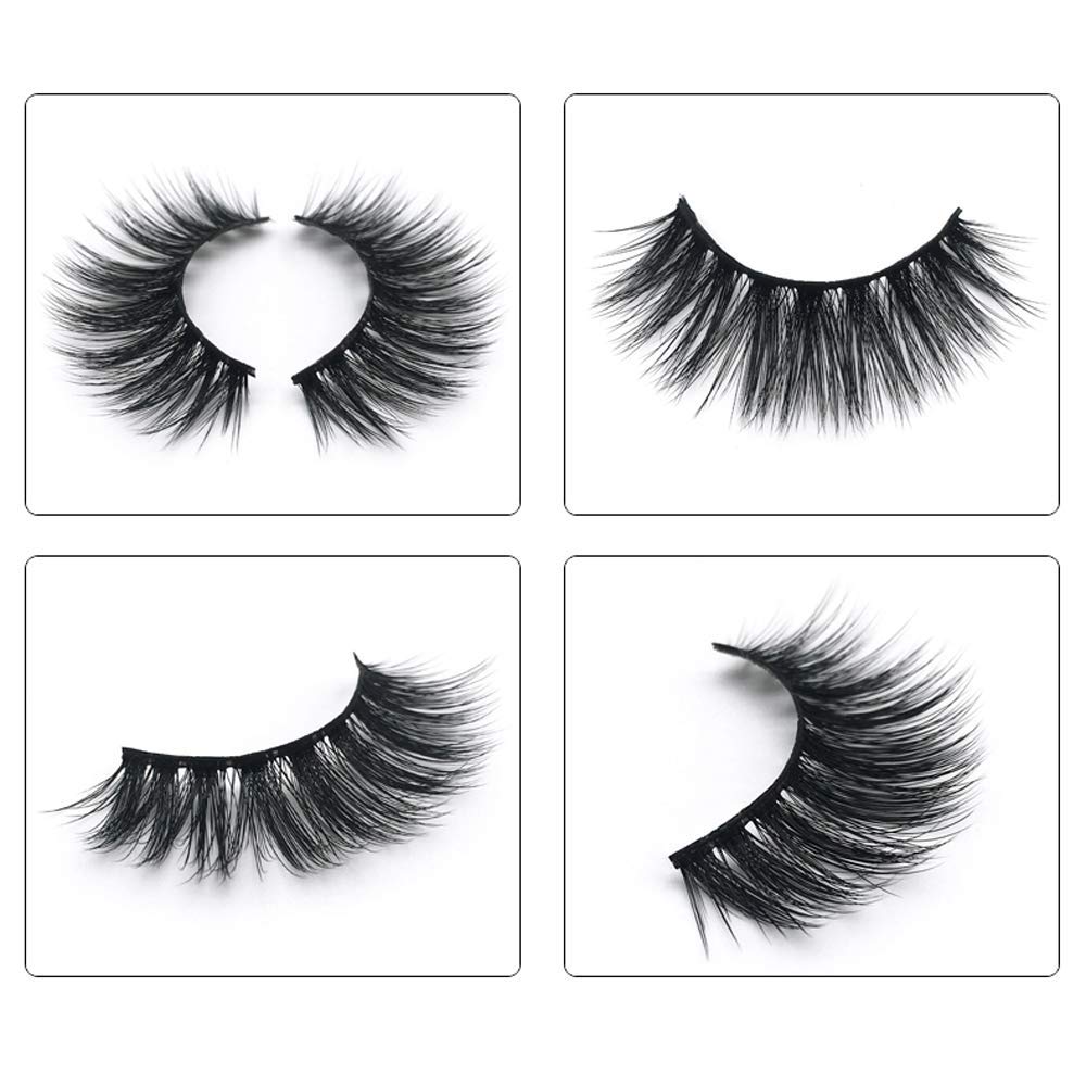 3D Mink Lashes Wholesale Handmade Reusable Mink Eyelashes Luxurious Wispy Natural Cross Thick Long False Lashes Pack (15 Pairs/3 Pack)