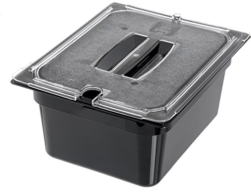 Carlisle FoodService Products 10231U07 StorPlus Half Size Polycarbonate Universal Handled Notched Food Pan Lid, Clear