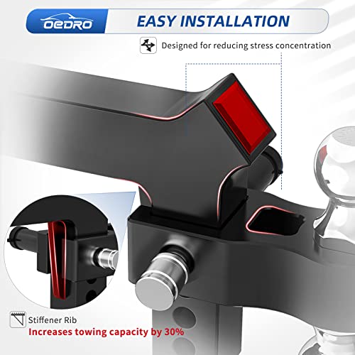 OEDRO Adjustable Trailer Hitch, 6 Inch Drop Hitch Ball Mount Fits 2.5 Inch Receiver, Forged Aluminum Towing Hitch, 2" & 2-5/16" Tow Balls with Double Pin Key Locks, 14,500lbs.