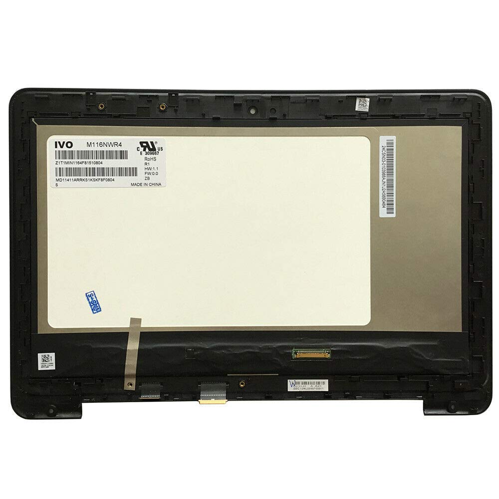JYLTK New Genuine 11.6" HD (1366x768) LCD Screen LED Display + Touch Digitizer + Bezel Frame Assembly for Asus Transformer Book TP200 TP200S