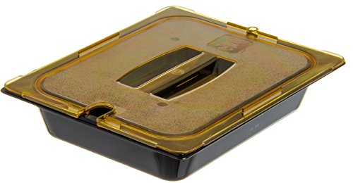 Carlisle FoodService Products 10431U13 StorPlus High Heat Universal Handled Food Pan Lid, Half Size, Amber