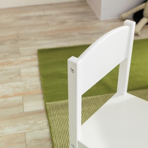 KidKraft Wooden Farmhouse Table & 4 Chairs Set, Children's Furniture for Arts & Activity - White