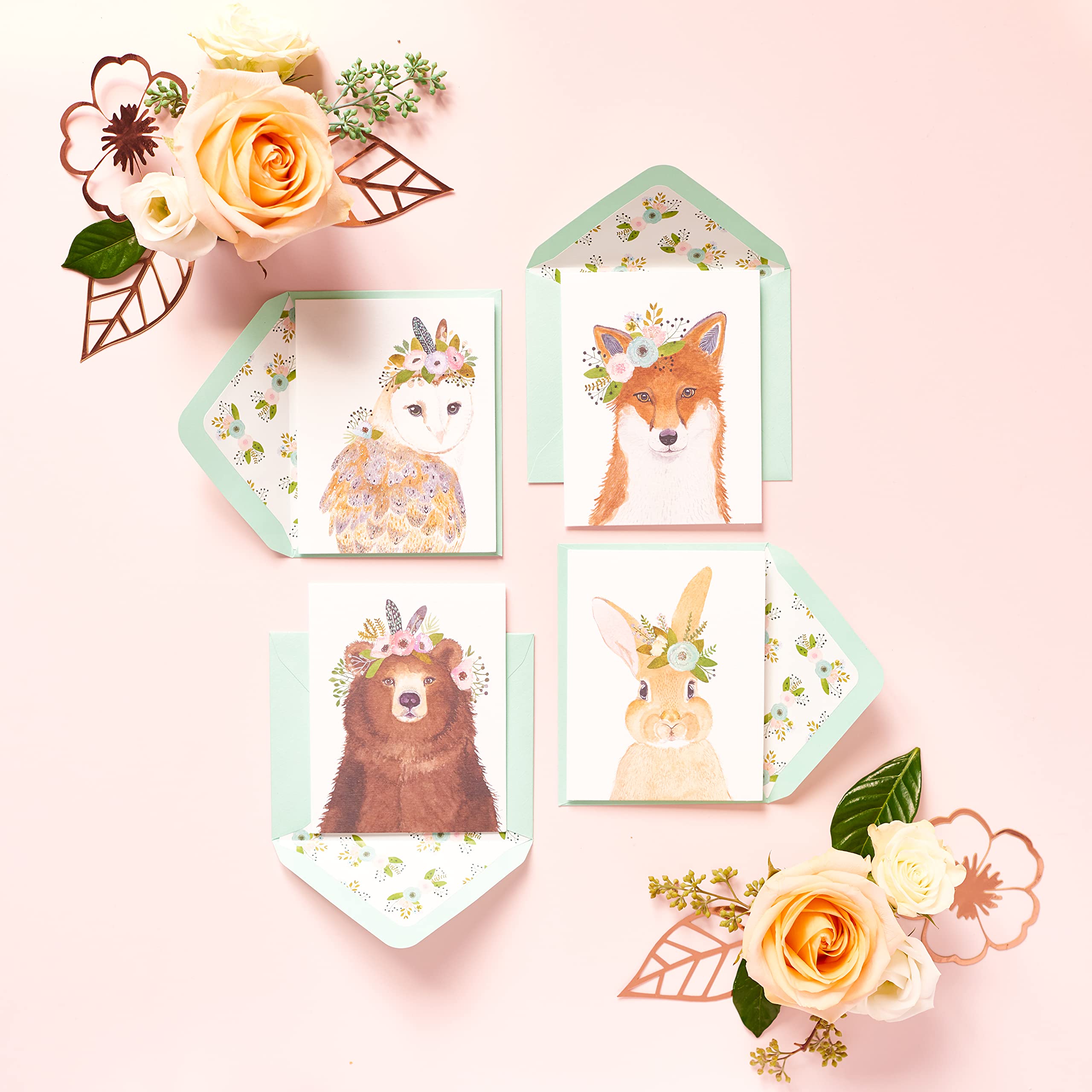 Papyrus Blank Cards with Envelopes, Woodland Animals (20-Count)